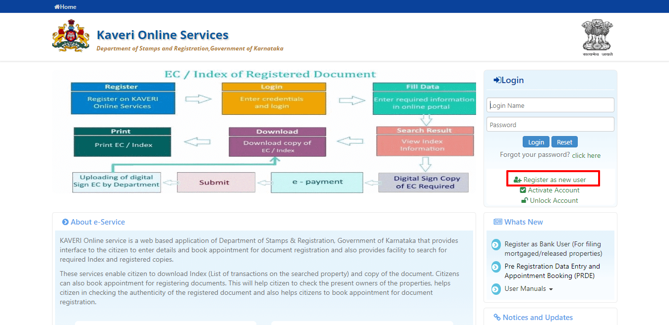 Kaveri Online Services- Search Encumbrance Certificate Karnataka